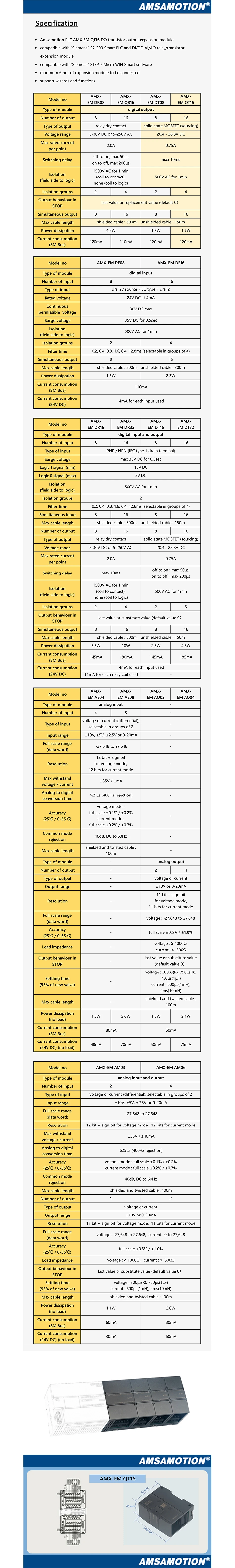 Amsamotion Plc Amx Em Qt16 Do Relay Output Expansion Module Compatible ...