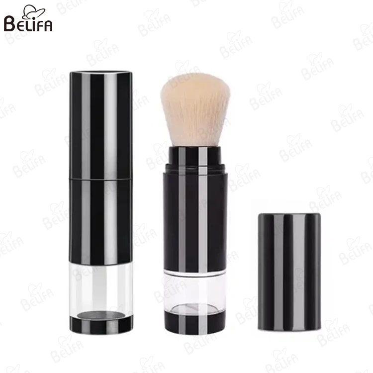 High Quality Vegan Synthetic Hair Fluffy Retractable Refillable Makeup ...