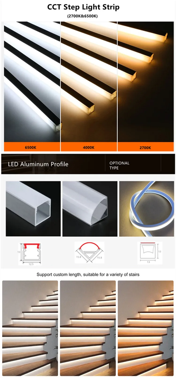 Smart Motion Sensor LED Stair Light - Warm White Led Strip