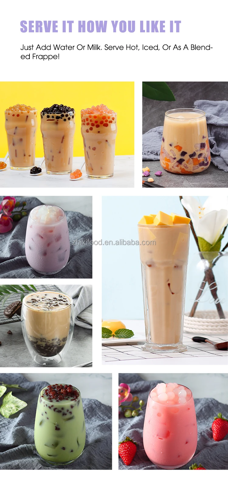 1kg Instant Taro Flavor Milk Tea Powder - Double Happiness