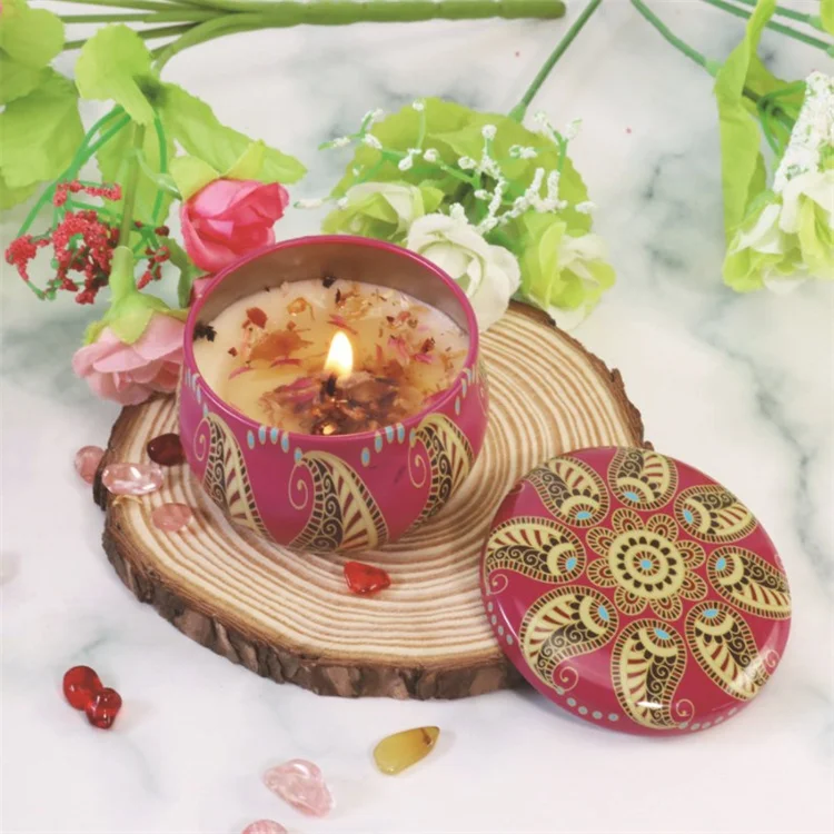 Luxury Gift Set Metal Aroma Tin Jar Soy Wax Aromatherapy Scented ...