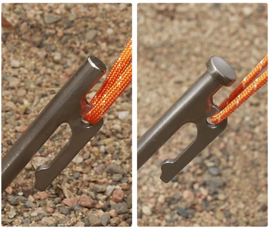 Titanium Alloy Pegs Camping Tent Pegs Portable Elbow Grass Nail Tent ...