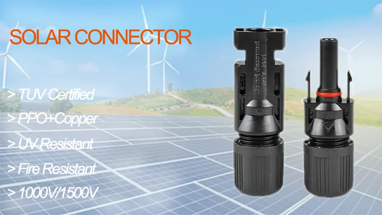 Male And Female Solar Panel Waterproof Pv Connector 30a 1000v For Pv ...