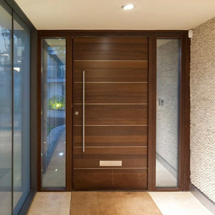 Modern Front Entry Wood and Glass Door - Custom Sizes, Solid Wood ...