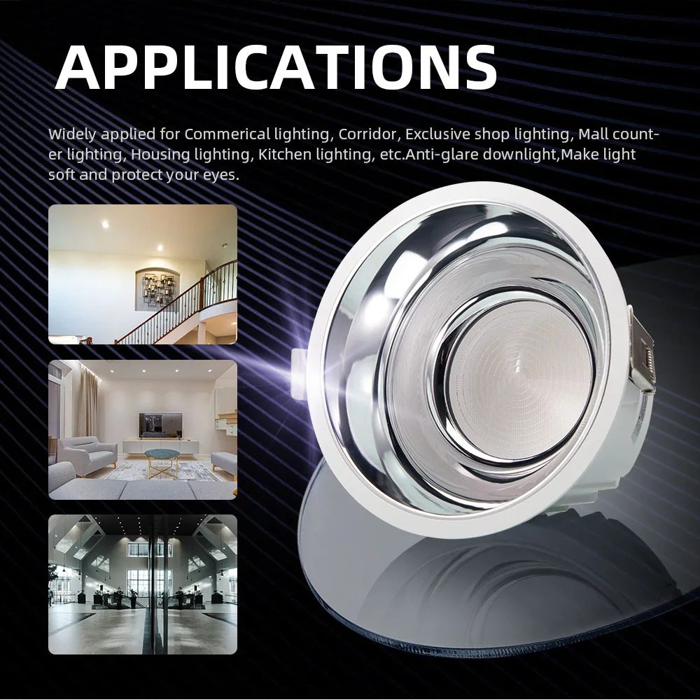 Round Mounted Metal Pot Ceiling Spot Home Decorative Recessed Downlight ...