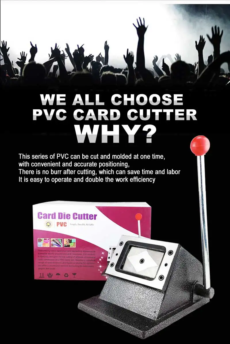 86X54mm PVC Card Die Cutter Machine for Manual Business Card Cutting ...