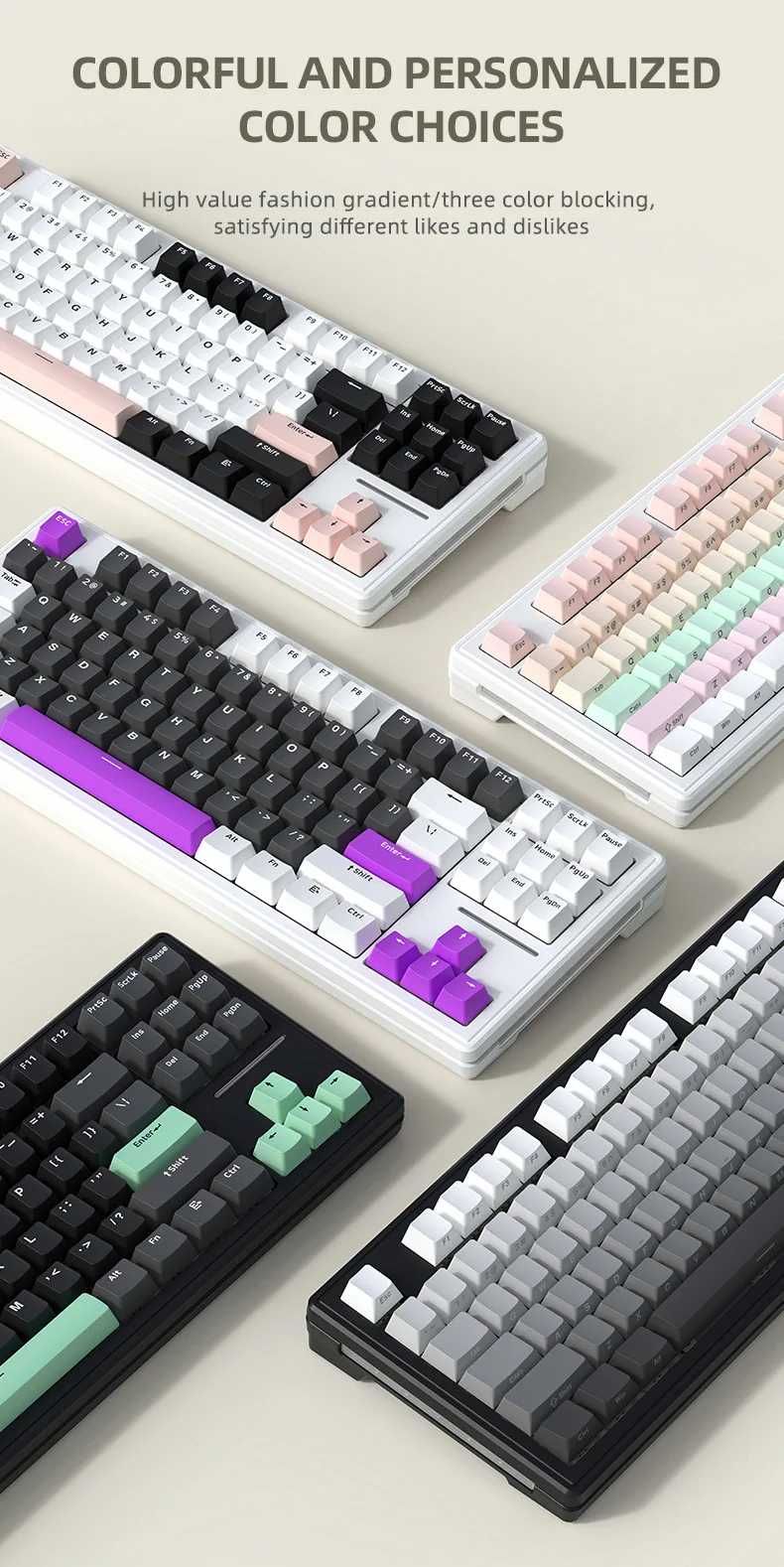 Attack Shark M87 Mechanical Keyboard - 3-Mode RGB Customizable