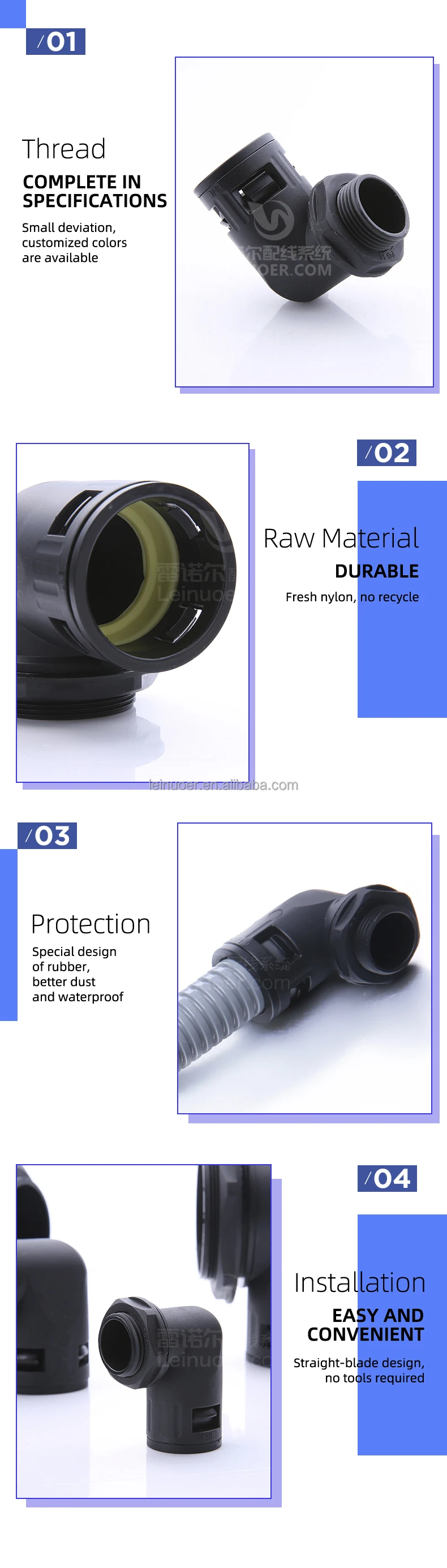 Pg7 Pg9 Pg11 Pg13.5 Negro Gris 90 Grados Codo Unión Manguera Flexible 2 ...