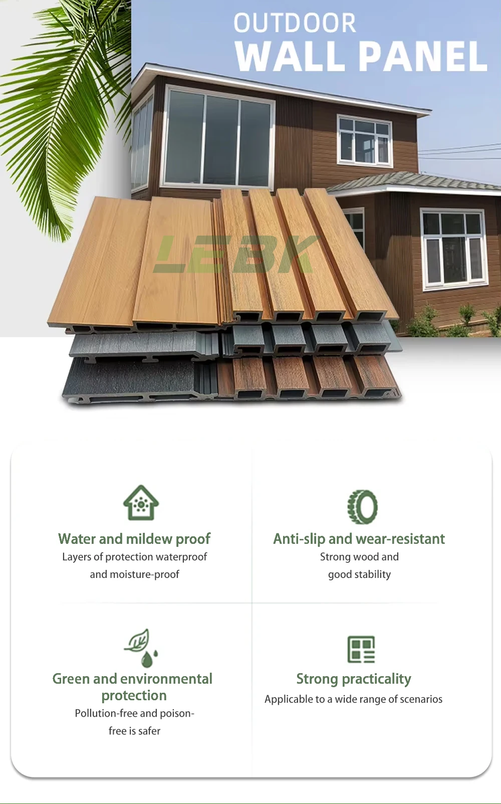 Outdoor Waterproof Wall Cladding with Fireproof Features for Hotels - OEM