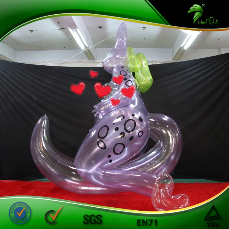 Custom Inflatable Clear Dragon Purple Goodra Toy with Long Tail
