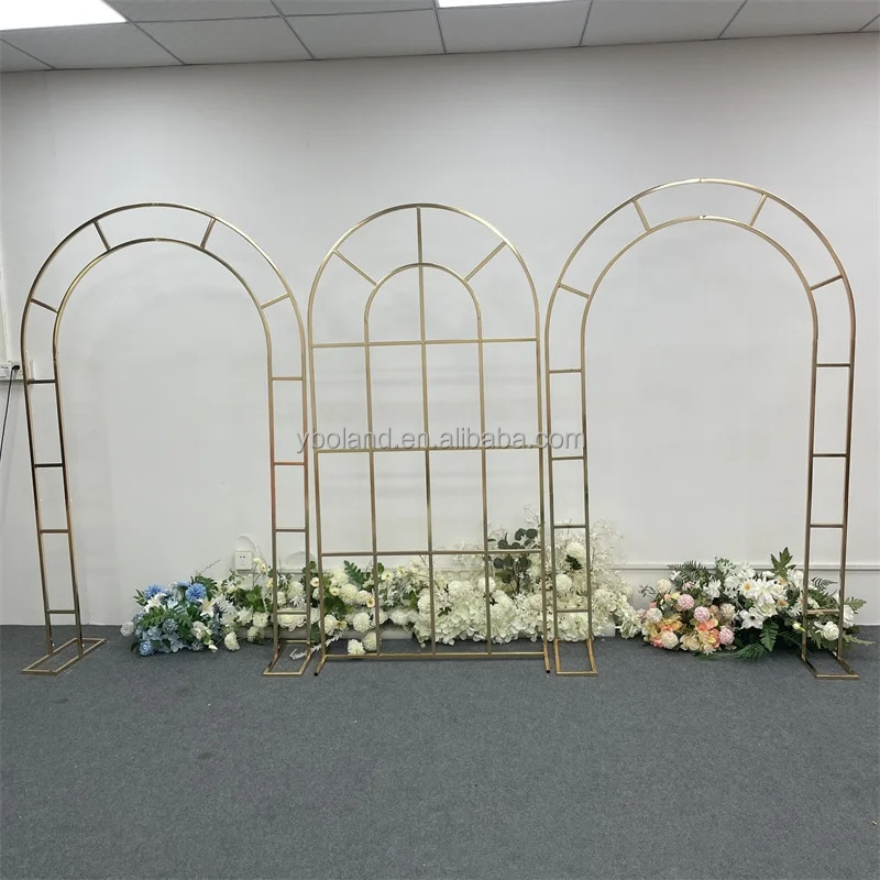 Luxury Wedding Decoration Backdrop - Metal Shiny Gold Frame
