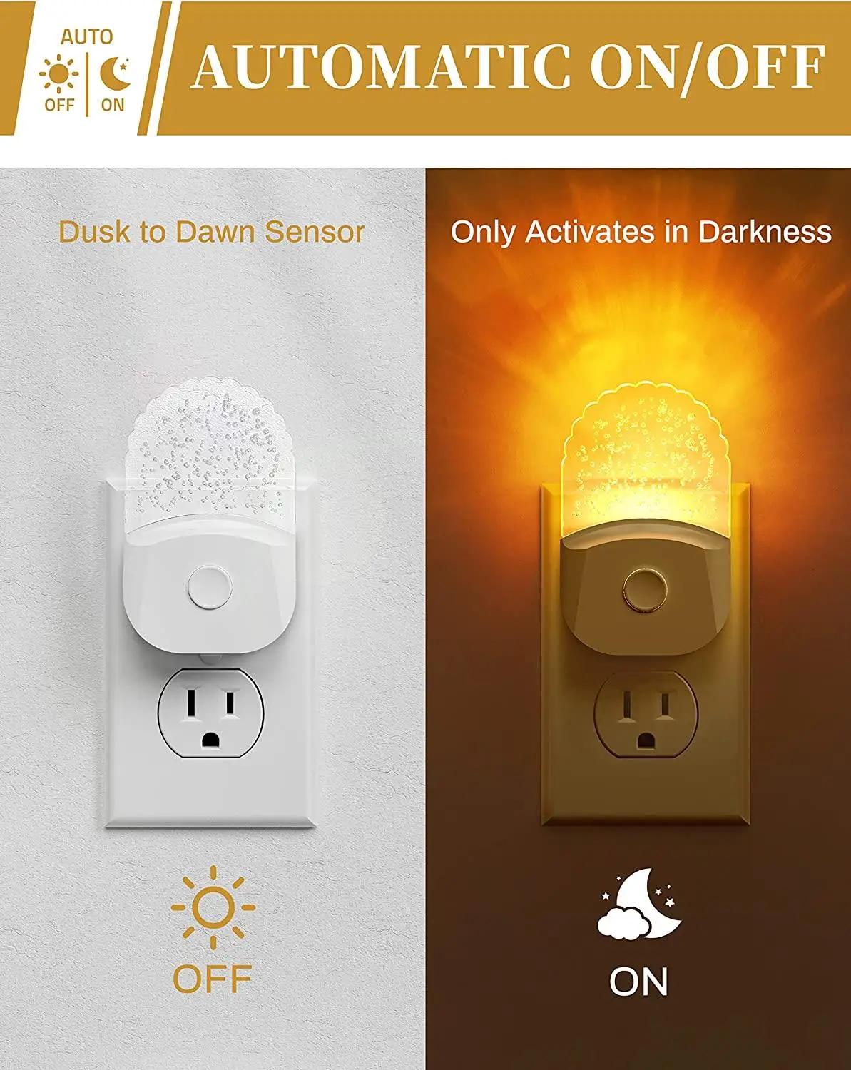 Lohas Dusk To Dawn Sensor Nightlights Plug In Night Light 8 Colors ...