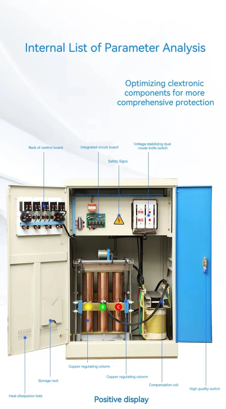 500KVA 380V 3-Phase Automatic Electric Voltage Stabilizer AVR Power ...