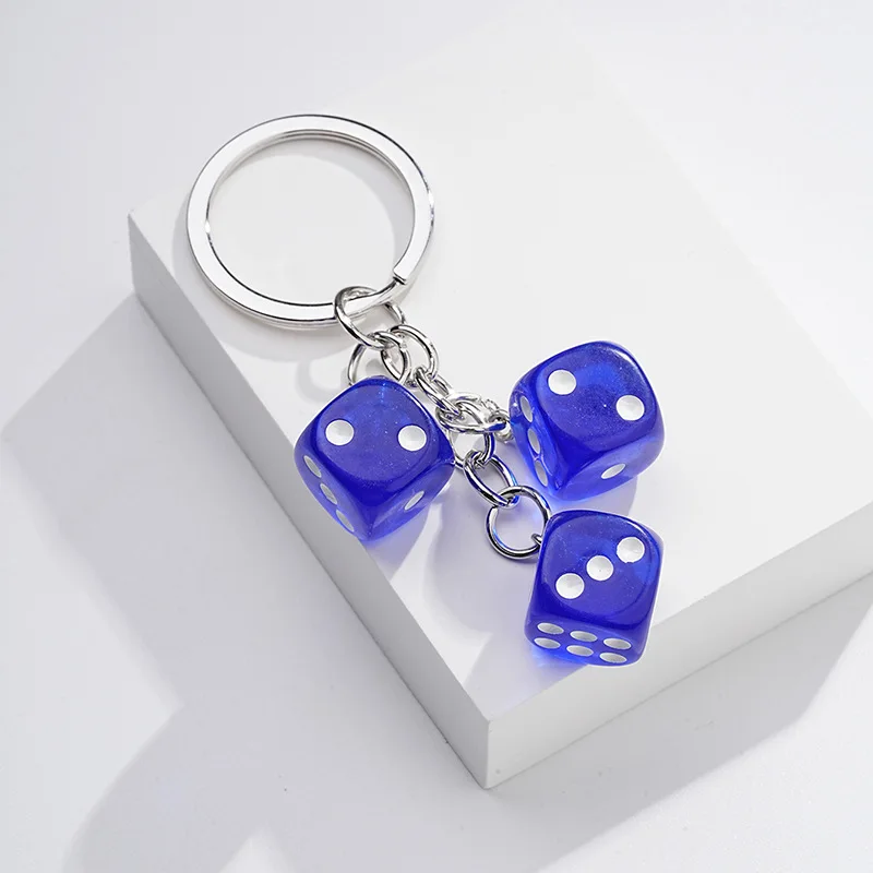Custom Acrylic Keychain Colorful Dice Key Ring Pendant Creative Holiday ...