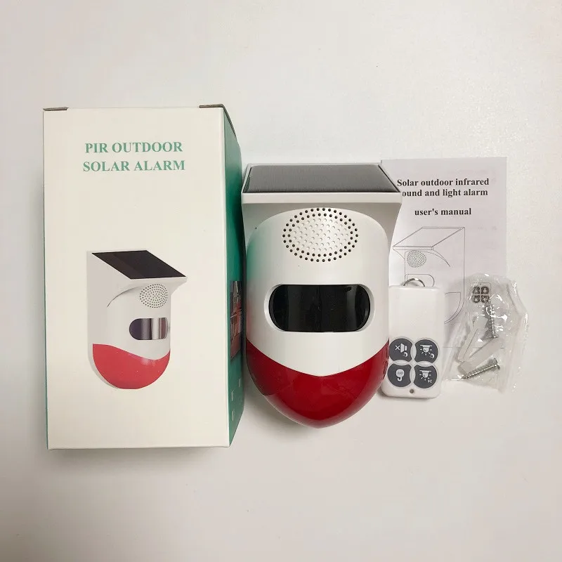 120db Sound Security Siren Light Alarms Outdoor Solar Pir Motion Sensor ...