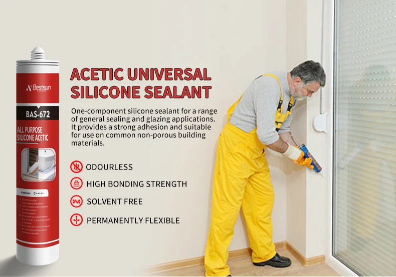 Flexible Fast Cure Transparent Window Door Acetic Silicone Sealant For Glass Caulking - Buy ...