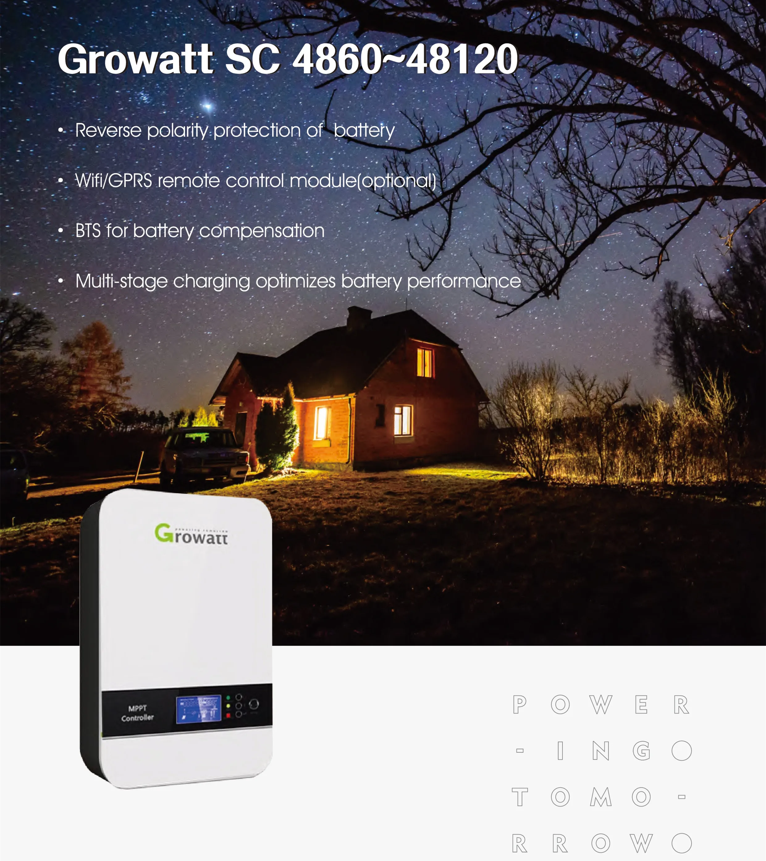 Growatt 12V/24V/48V MPPT Solar Charge Controller - 120A, Off-Grid Power ...
