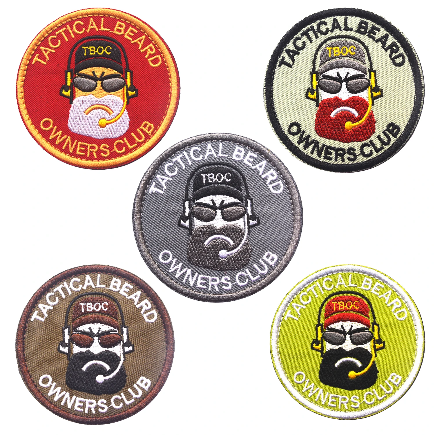 Custom Tactical Beard Owners Club Emblems - Embroidered Patches