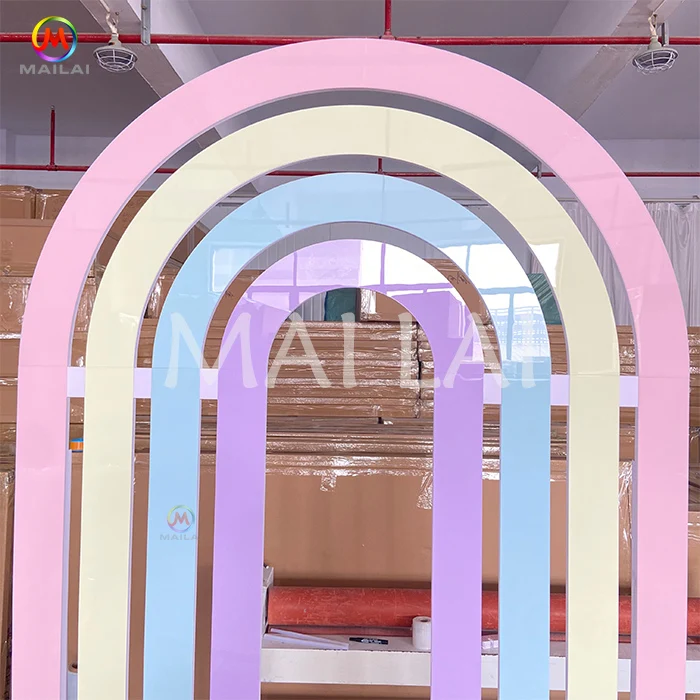 Boda Arcoiris - Colorful Rainbow Acrylic Backdrop Stand