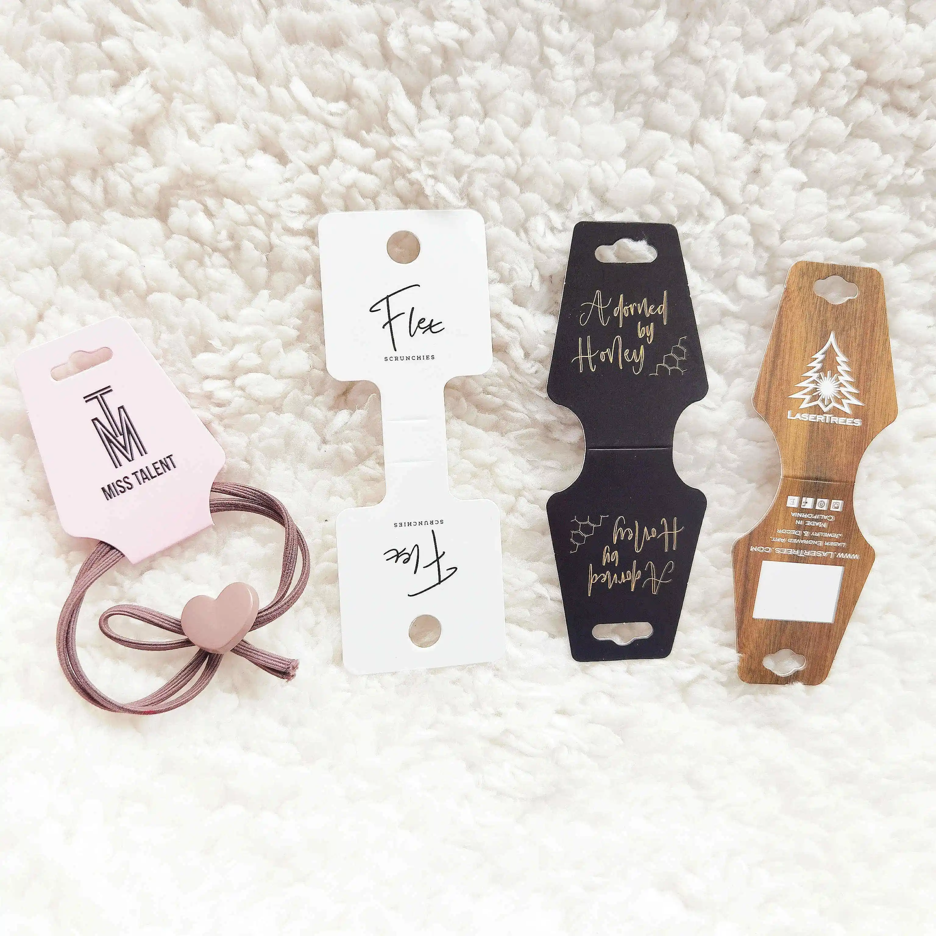 Custom Kraft Paper Woven Hair Clip Hair Claws Packaging Cards Multi ...