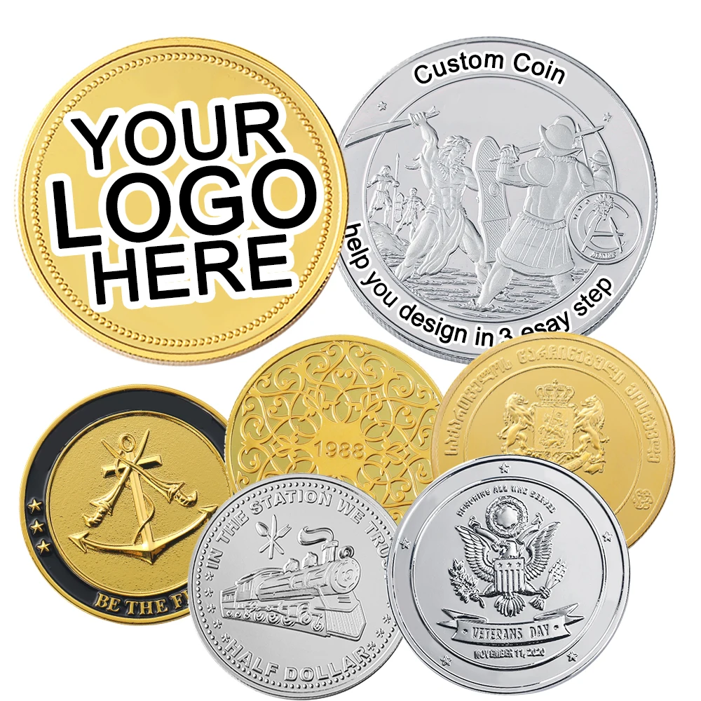 Custom Metal Coins - JIABO Factory Offers 2D & 3D Designs