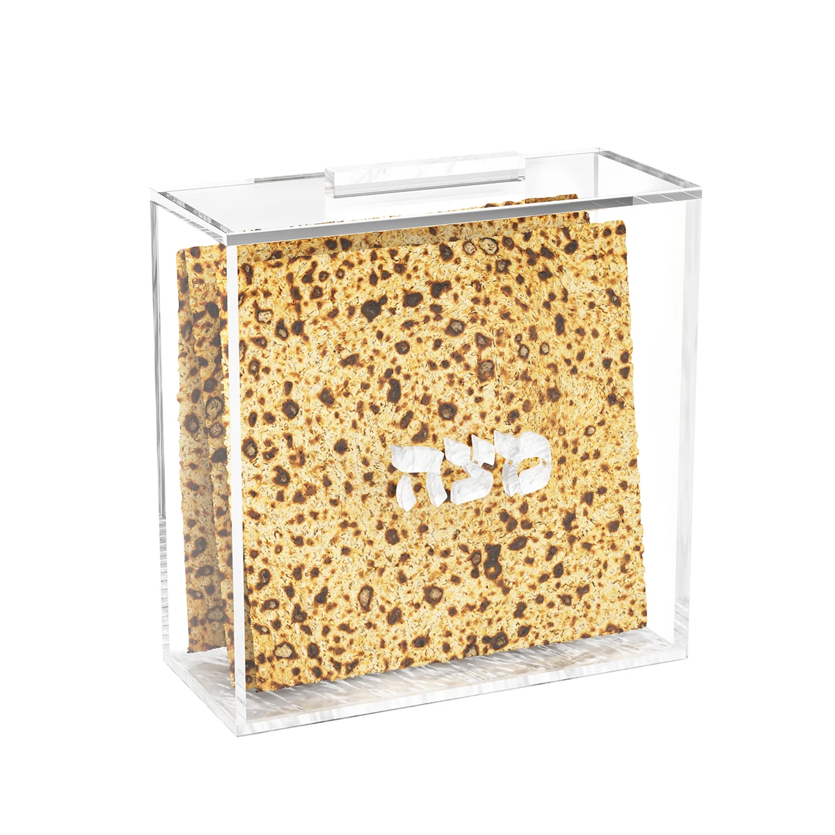 Pearly White Matzah Box For Passover Lucite Square Matzah Holder Custom ...