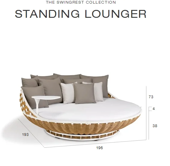 Factory Outdoor Daybed Garden Rattan Furniture Custom Wicker Round ...