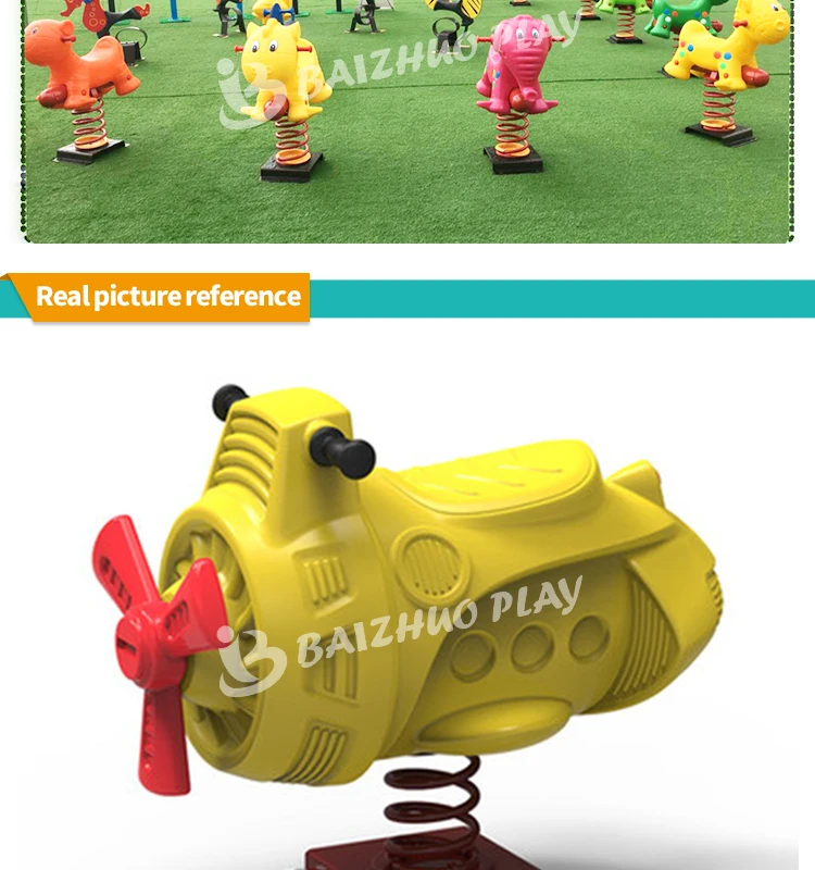 Outdoor Spring Rider Plastic Rocking Horse Playground Spring Ride ...