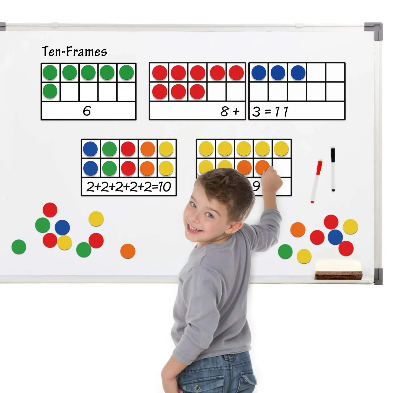Magnetic Ten-Frame Set - Math Manipulative for Kids