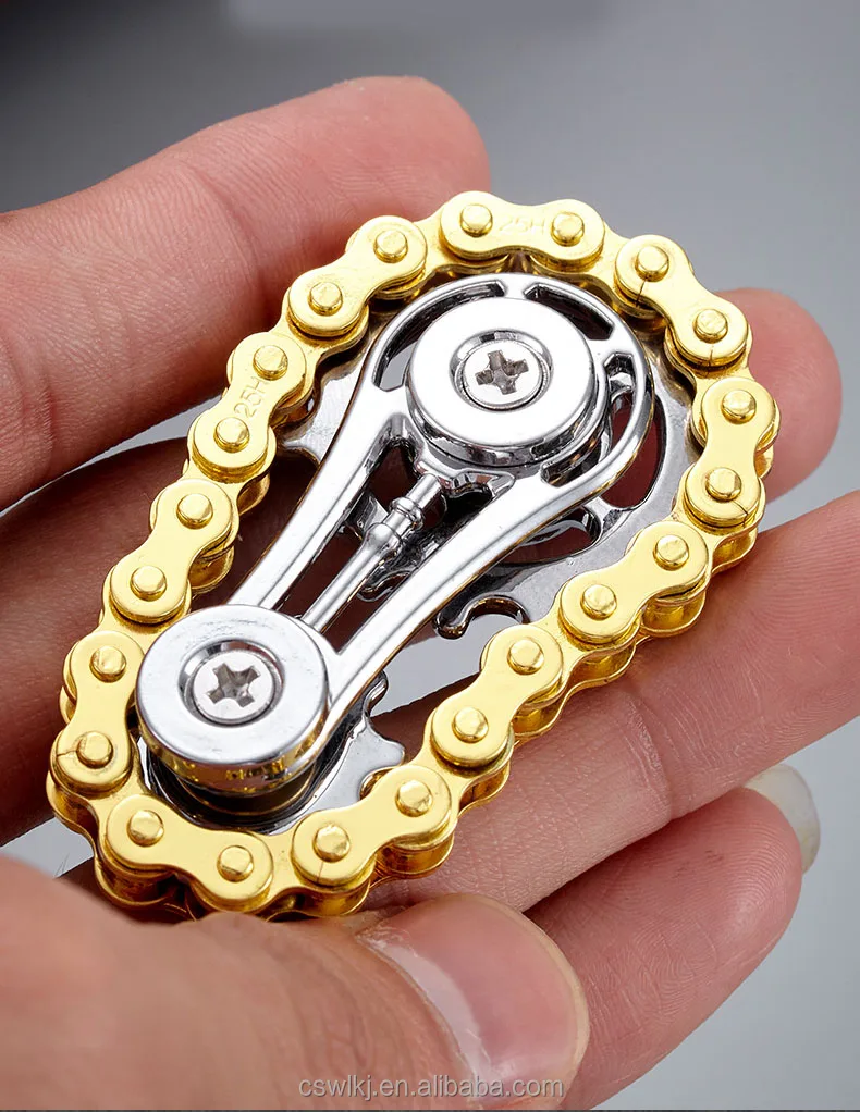 Punk Style Bicycle Chain Fidget Spinner - Metal Toy