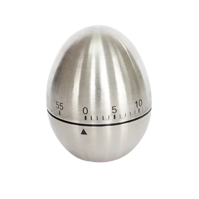 Egg Shape Stainless Steel Timer Metal Mechanical 60 Minute Countdown ...