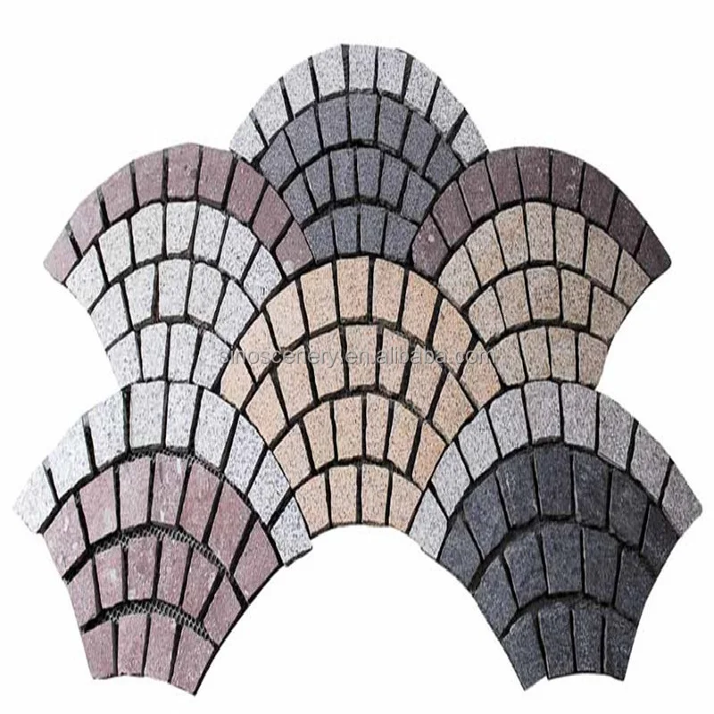 Mesh Fan Granite Paving Flamed Finish Golden Granite Stone Paver - Buy ...