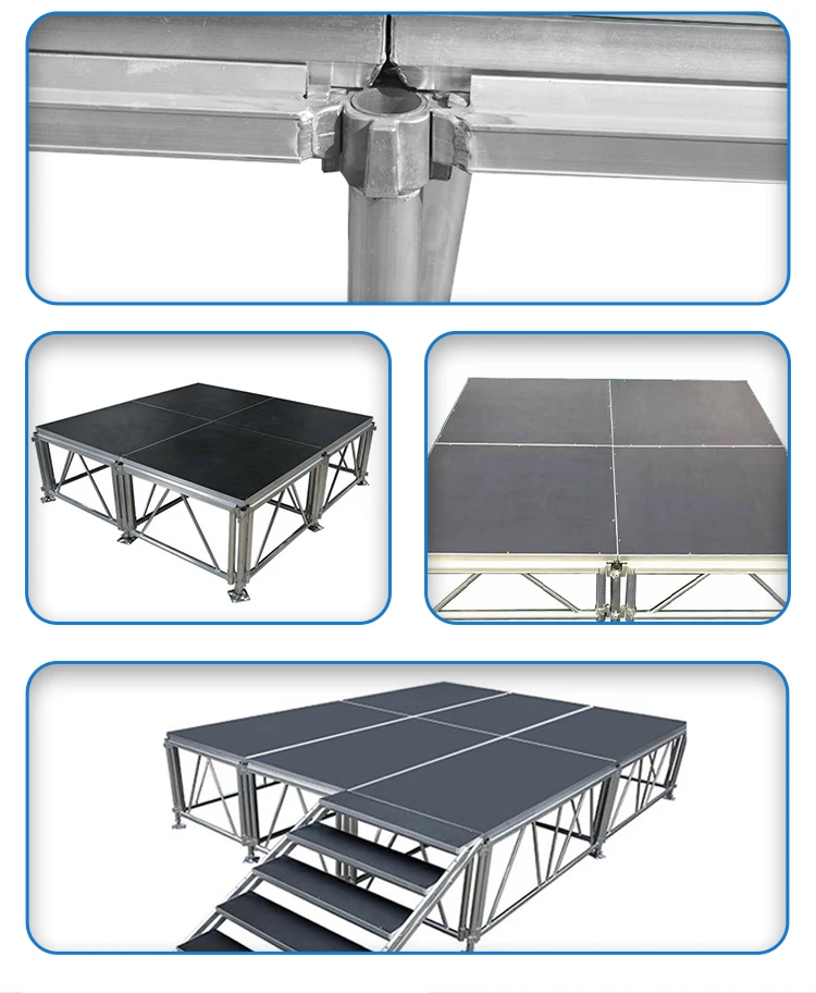 Portable Stage System - Durable Aluminum Alloy Glass Stage
