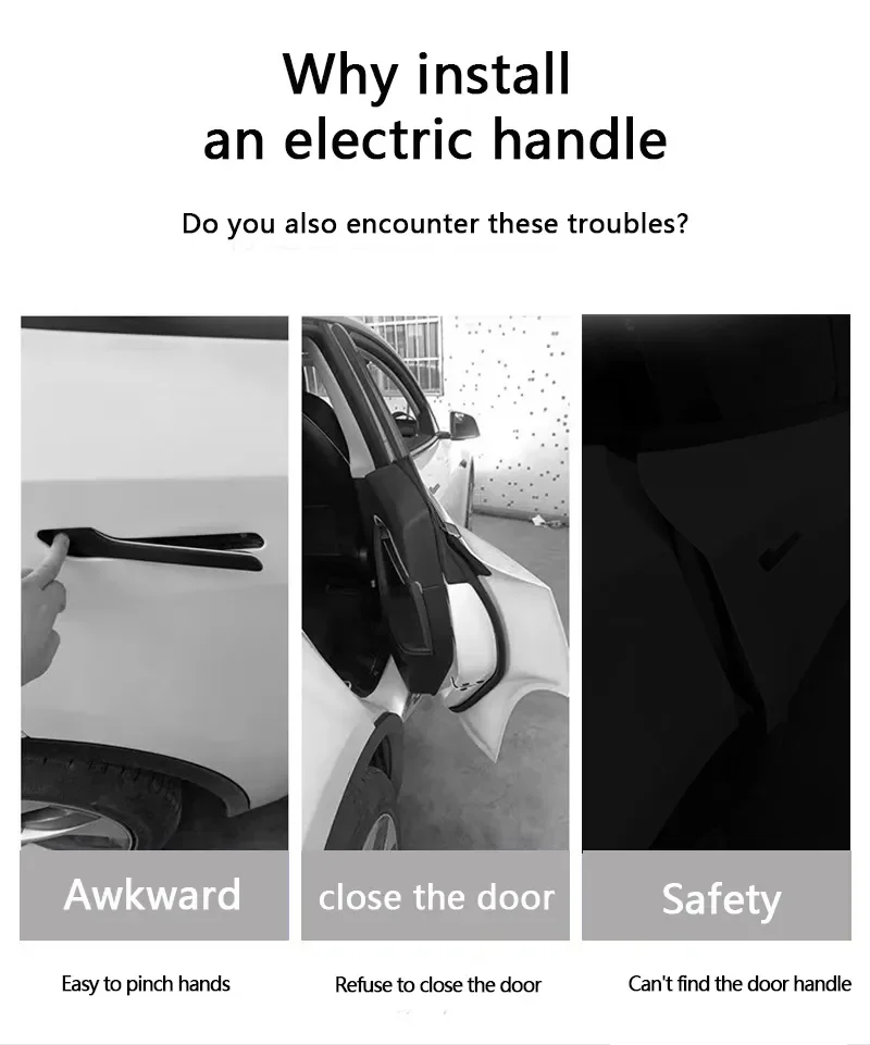 Te-mart Automatic Wireless Door Handle Concealed Intelligent Auto ...