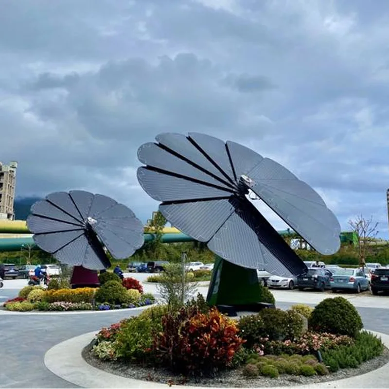 Triple Axis Smart Sunflower MPPT Solar Panel System - 10kW Outdoor ...