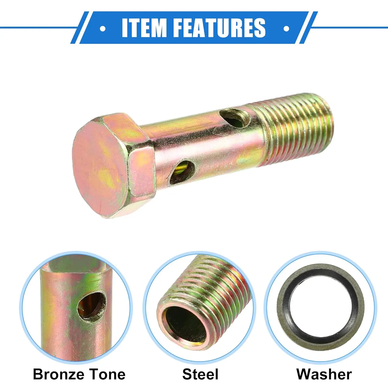 High Pressure Hydraulic Zinc Steel Banjo Bolts for Oil