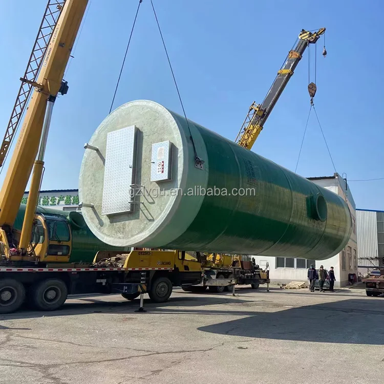 Grp Water Lifted Intelligent Integrated Prefabricated Pumping Sewage ...