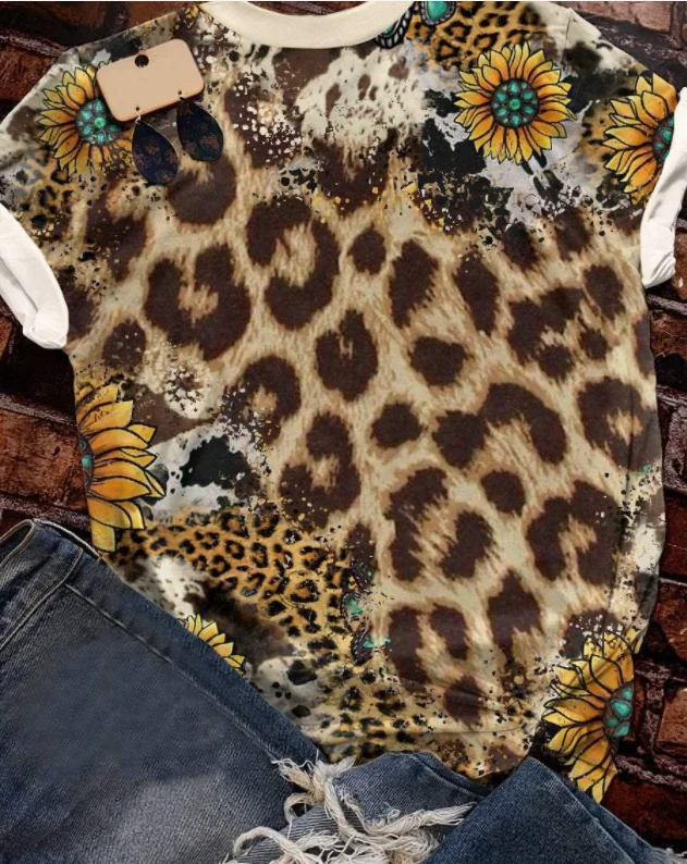 Us Size 2022 Hot Selling Customized Logo Leopard Print Bleach Shirts ...