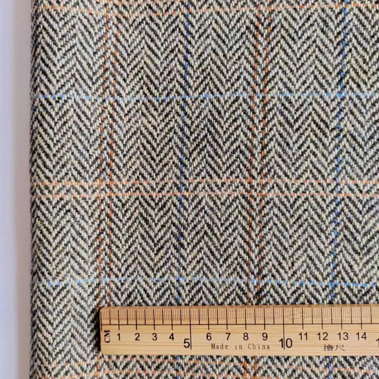Shop Our Mixed Color Herringbone Check Vintage Wool Fabric
