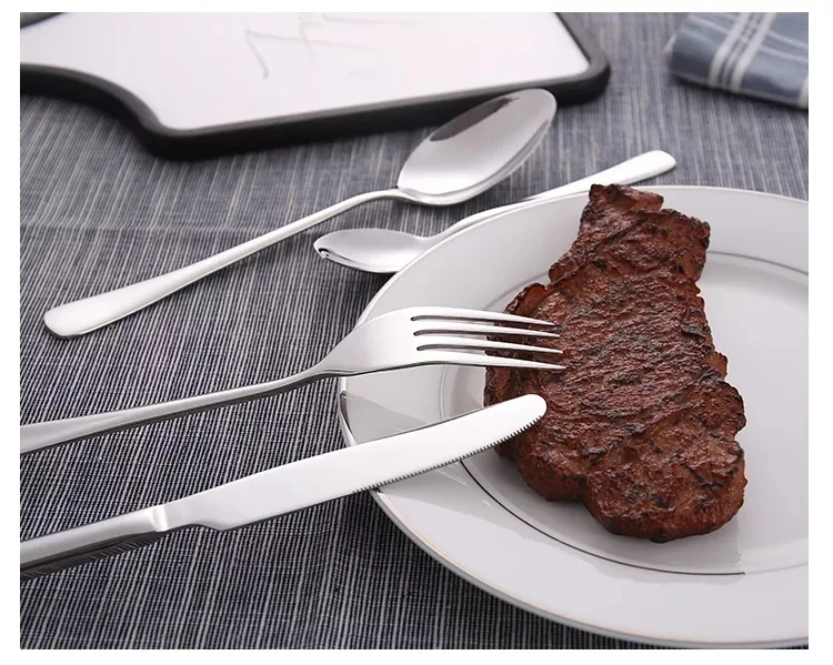 Modern 410 Stainless Steel Flatware Sets for Restaurants