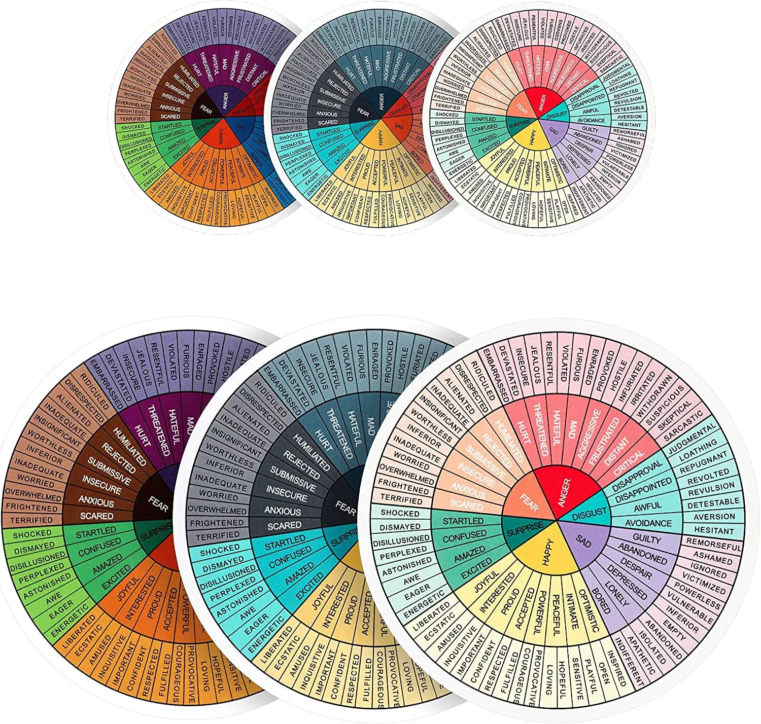 Mental Health Stickers Kanayu Emotion Wheel Magnets (4-Pack) - 7 ...
