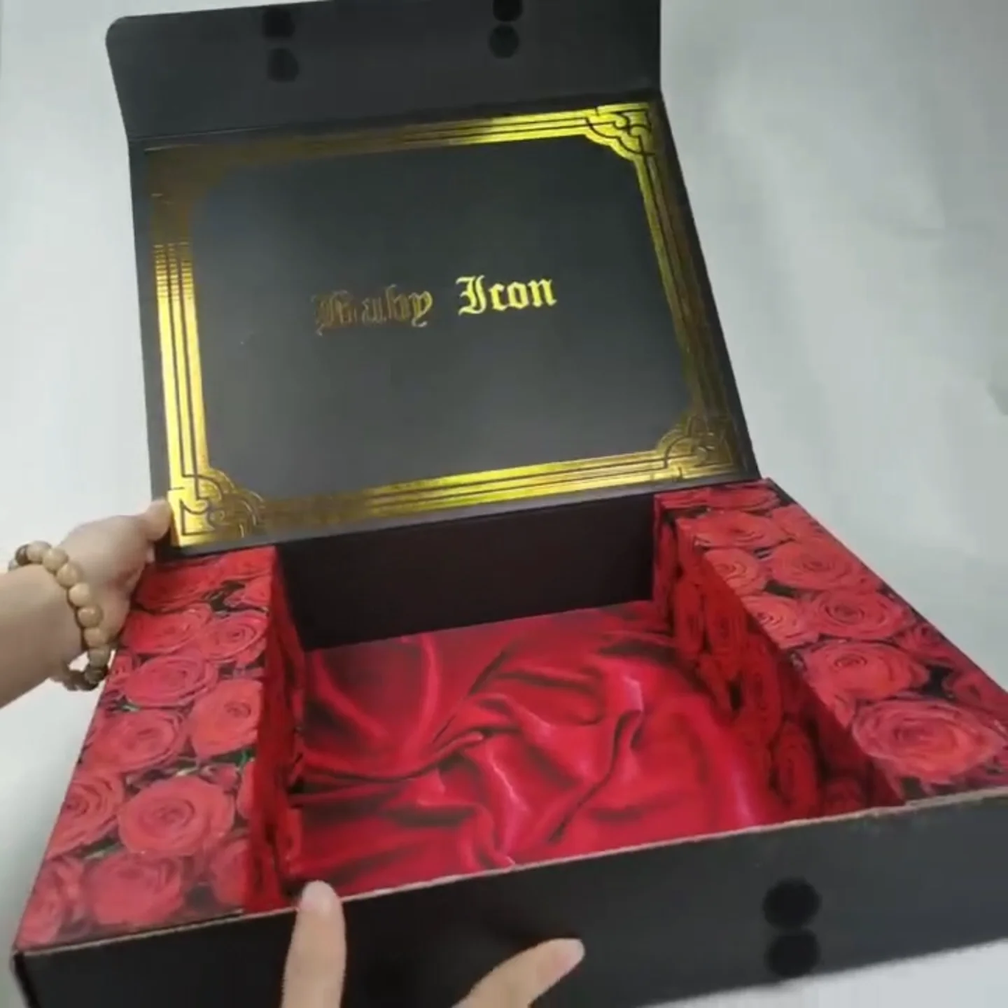 Luxury Customized Shape Matte Black Box With Gold Foil Corrugated Paper ...