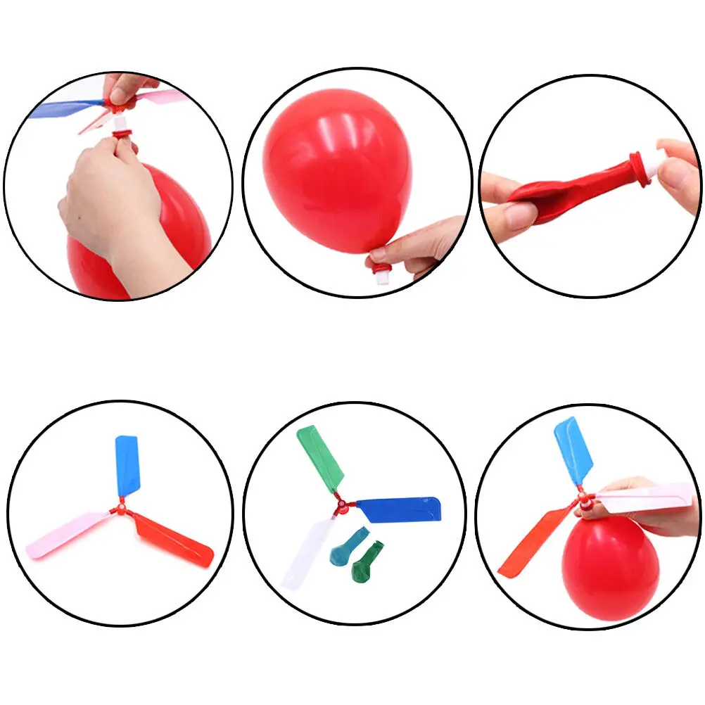 Diy Children Balloon Helicopter Flying Toy With Two 6 Inch Latex ...