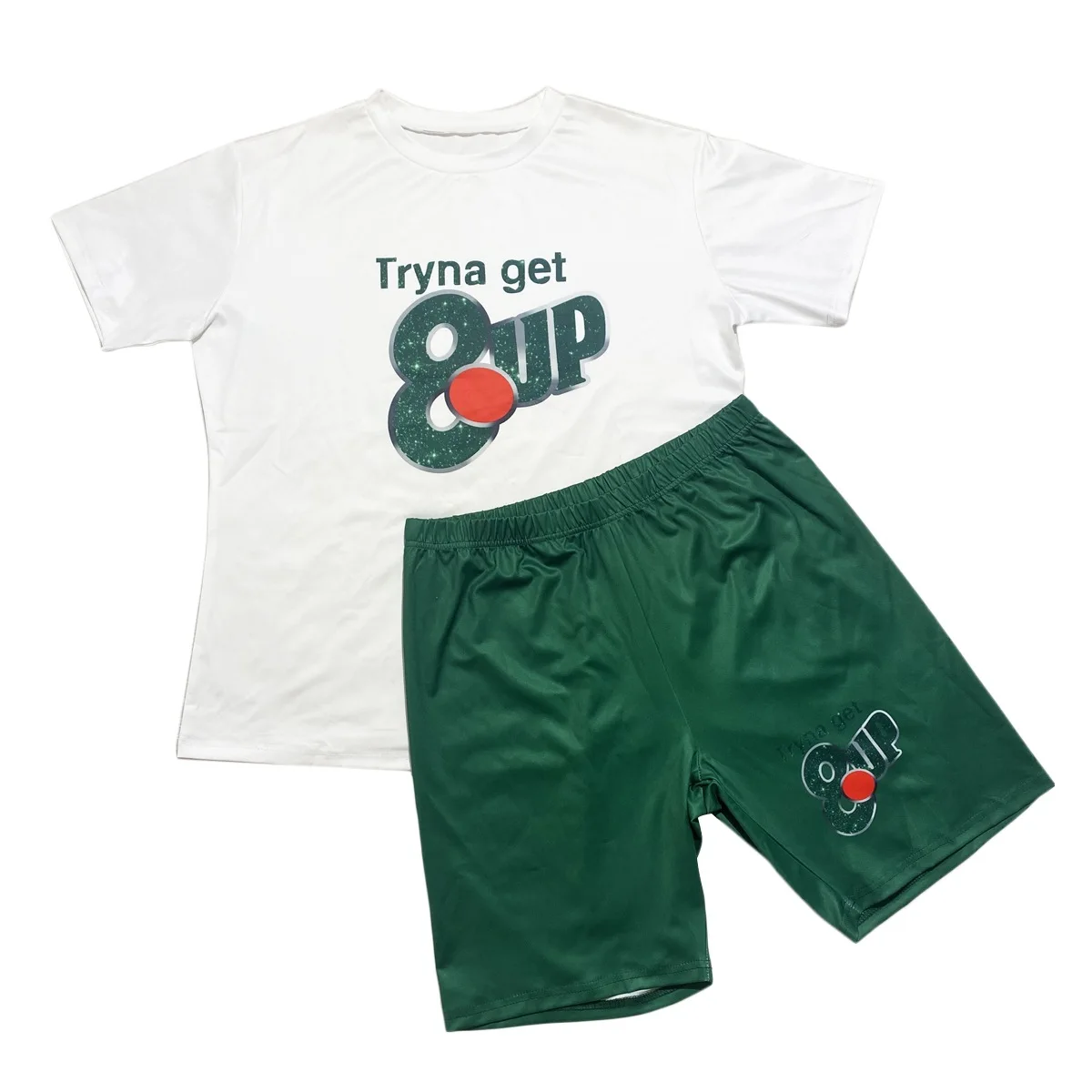 BH956 Women's Plus Size Print Two Piece Short Sets for Summer