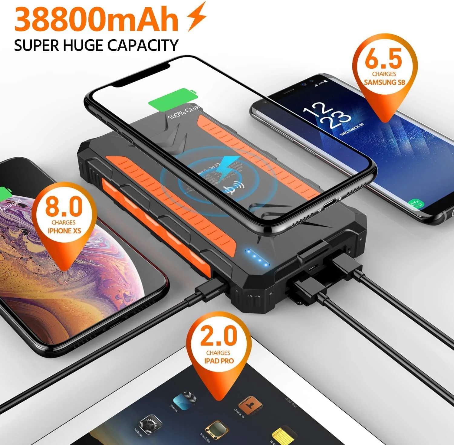 Multi-purpose Portable 10000mah 15000mah 20000mah 30000mah Branded ...