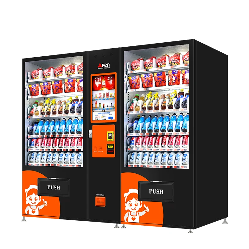 Afen Large Capacity Double Cabinet Vending Machine Automatic Combo Snack Vending Machine - Buy ...