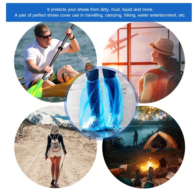 Single Use Ldpe Disposable Plastic Boots/ldpe Overboots With Elastic ...