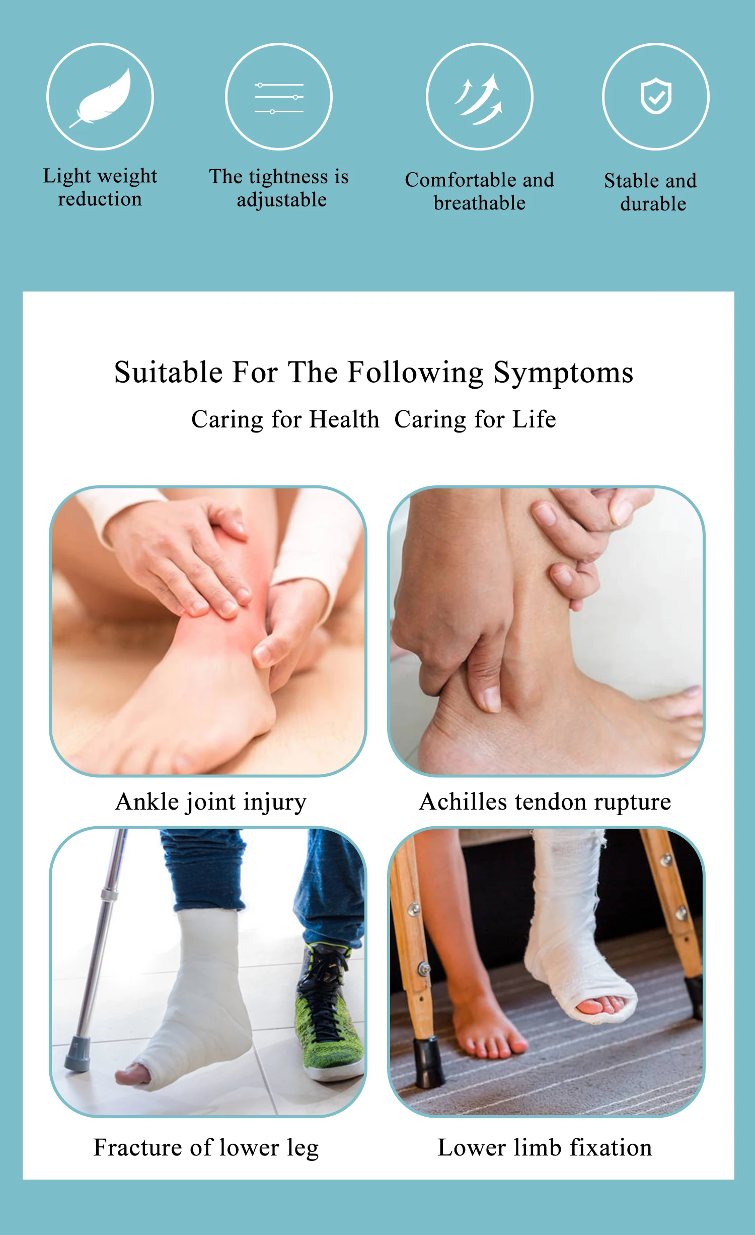 Foot Traction Fixation Brace Stable Ankle Adjustment Brace Ankle and ...