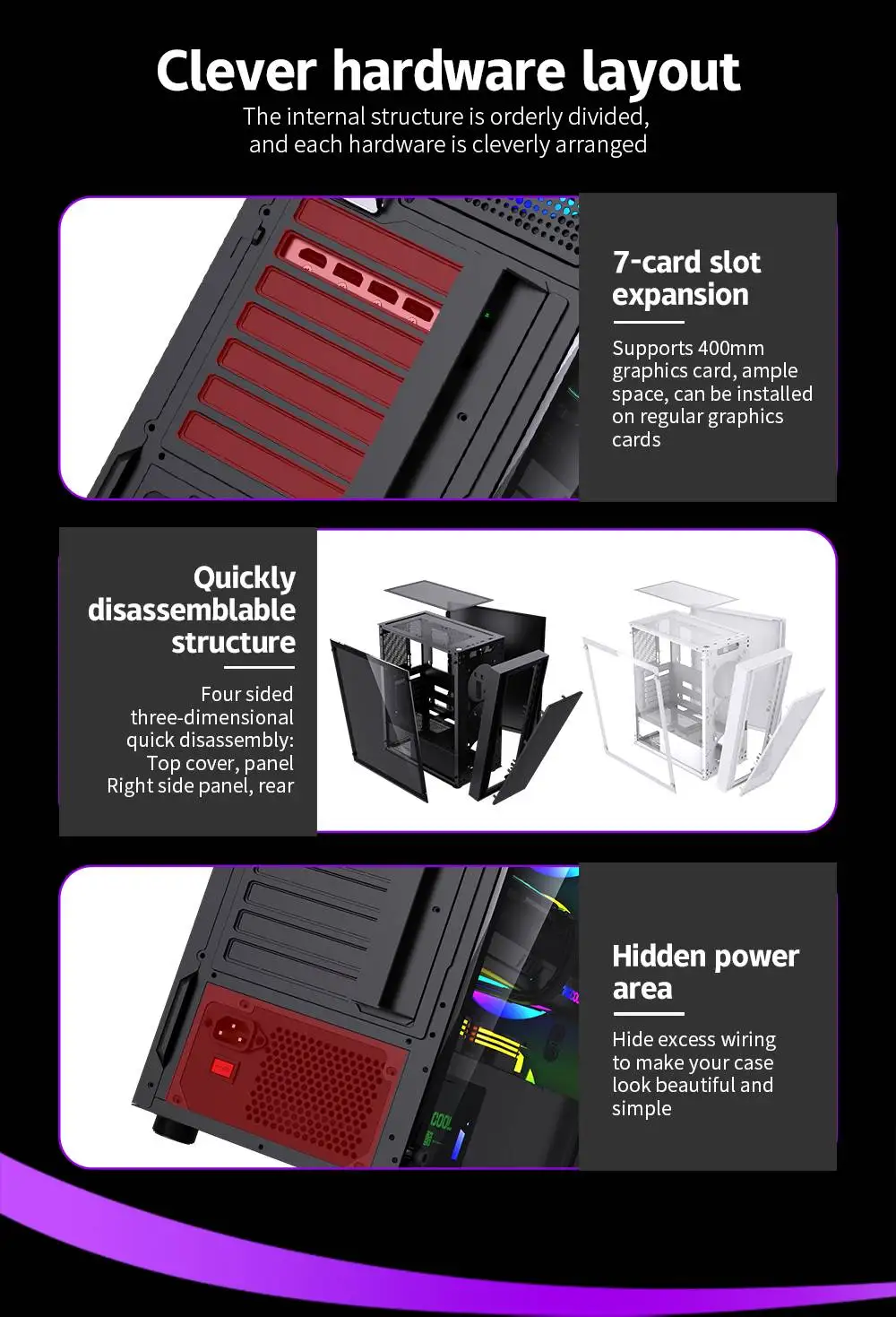 Lovingcool PC Case - Full Tower ATX Gaming Desktop