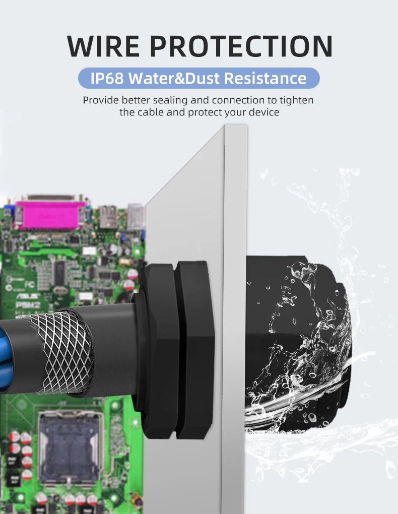 Ip68 Waterproof Nylon Cable Gland Adapter Npt 1/2 Flammability Ul 94v-2 Easy Application - Buy ...